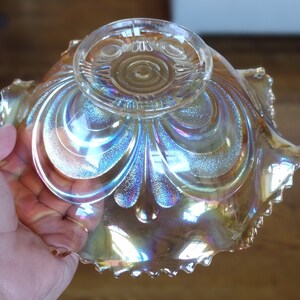 Vintage Imperial Carnival Glass Scroll Embossed Bowl With Plain ...