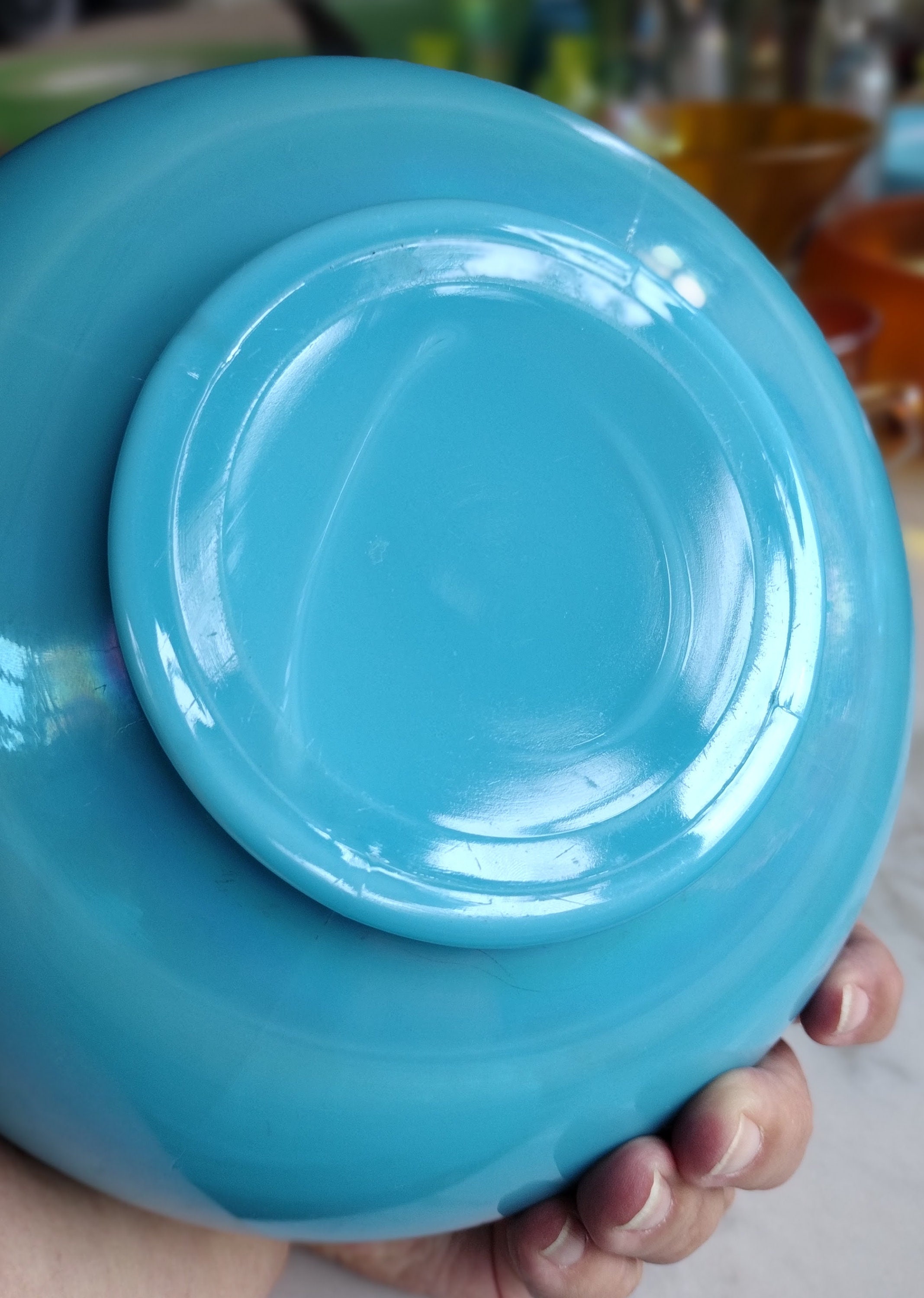 Northwood Stretch Glass / Carnival Glass Rosebowl in Jade Blue 662 With ...