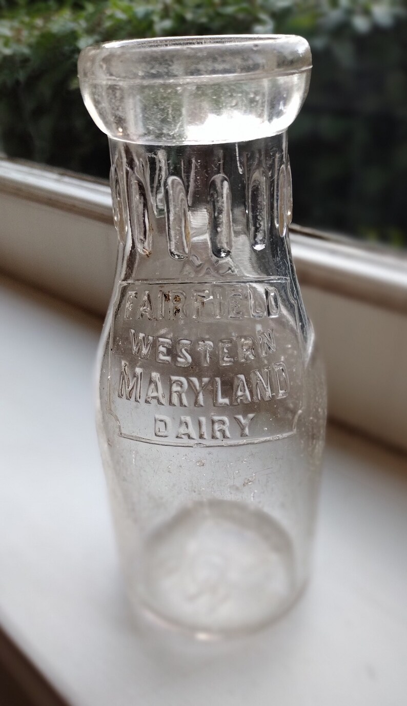 Milk Bottle Fairfield Western Mariland Dairy 1 Pint - Etsy