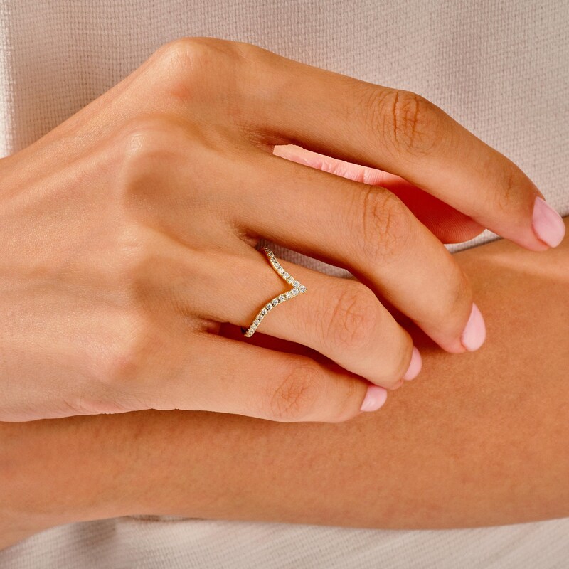 Gold Chevron Wedding Band - Etsy