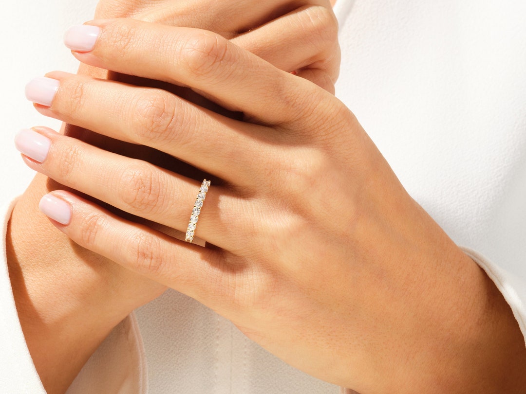 U-prong Nine Stone Moissanite Wedding Band (0.45 Ct Tw)/ Nine-stone ...