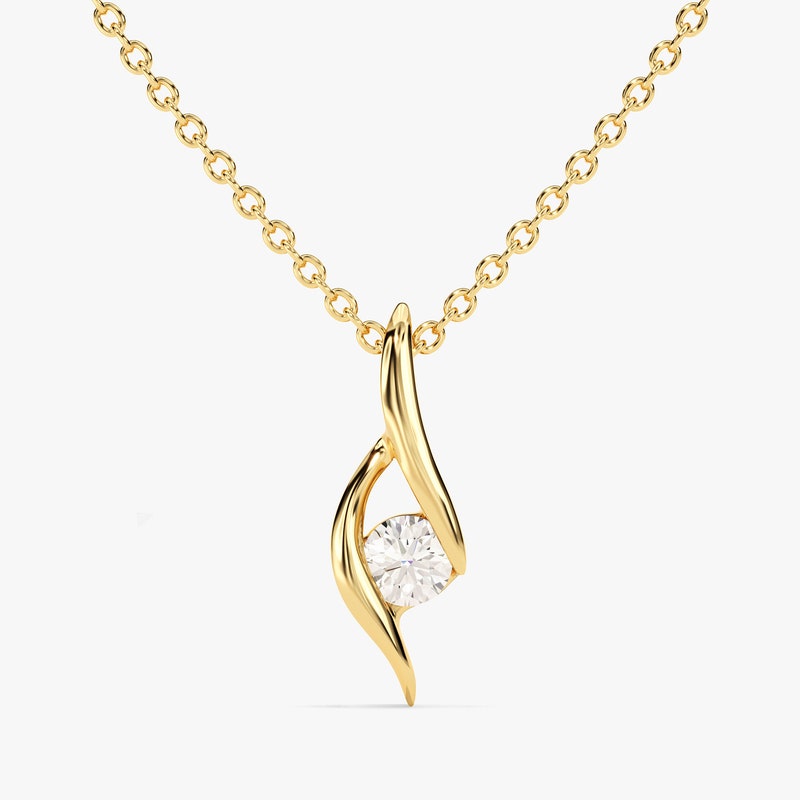 Solid Gold Necklace - Etsy