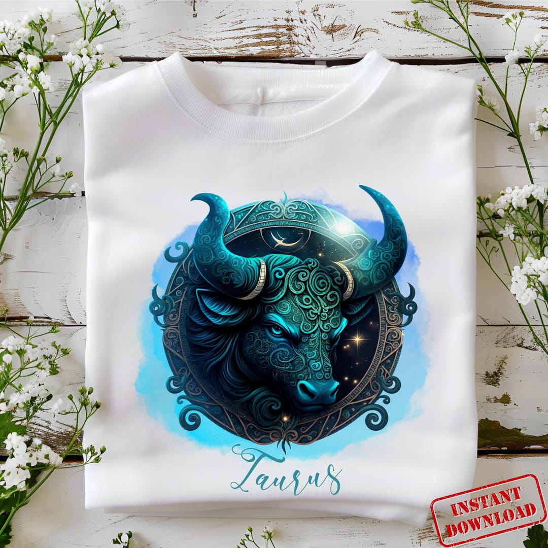 Taurus Zodiac Sign Sublimation Design, Taurus Png, Watercolor ...