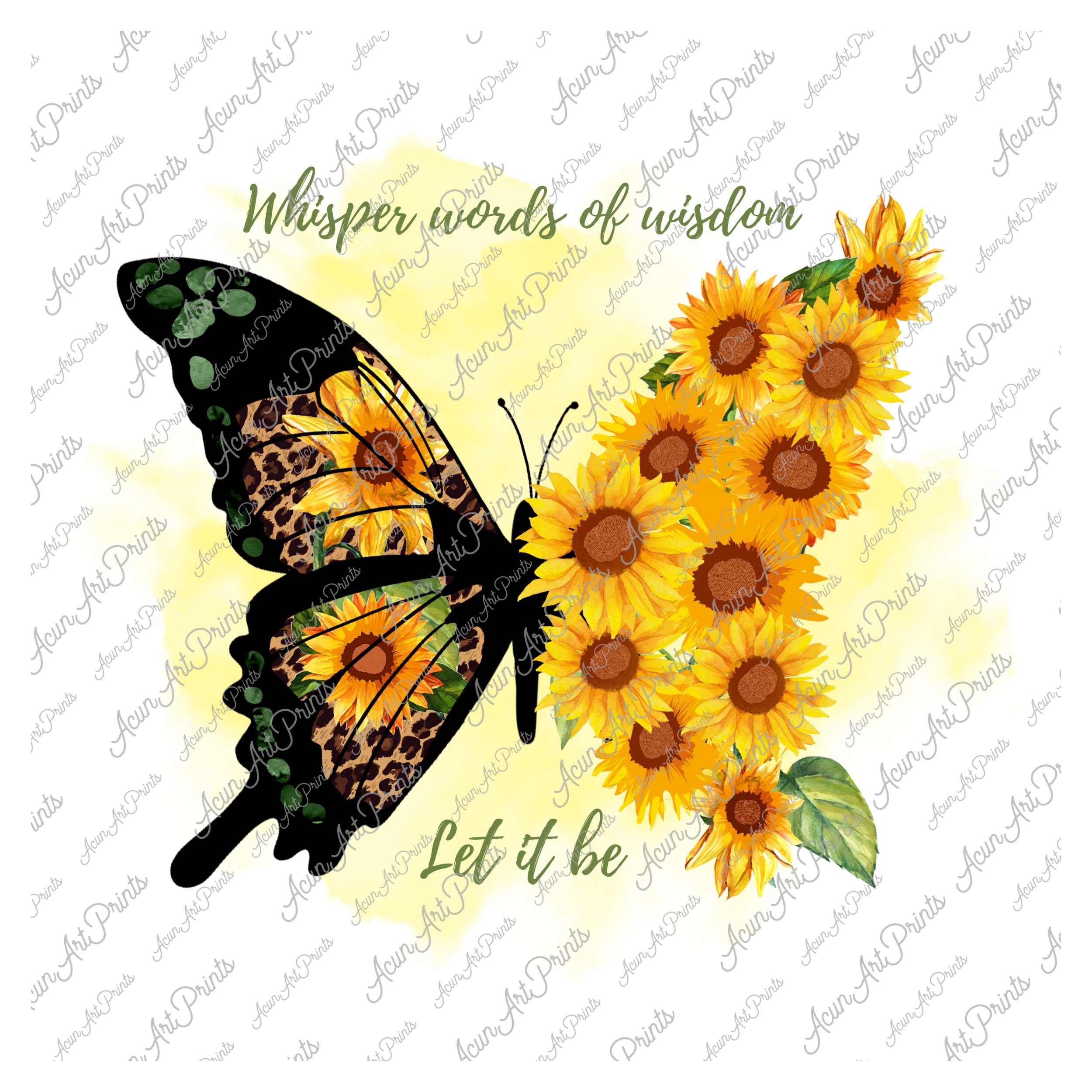 Whisper Words of Wisdom Let it Be Png Sunflower Butterfly - Etsy México