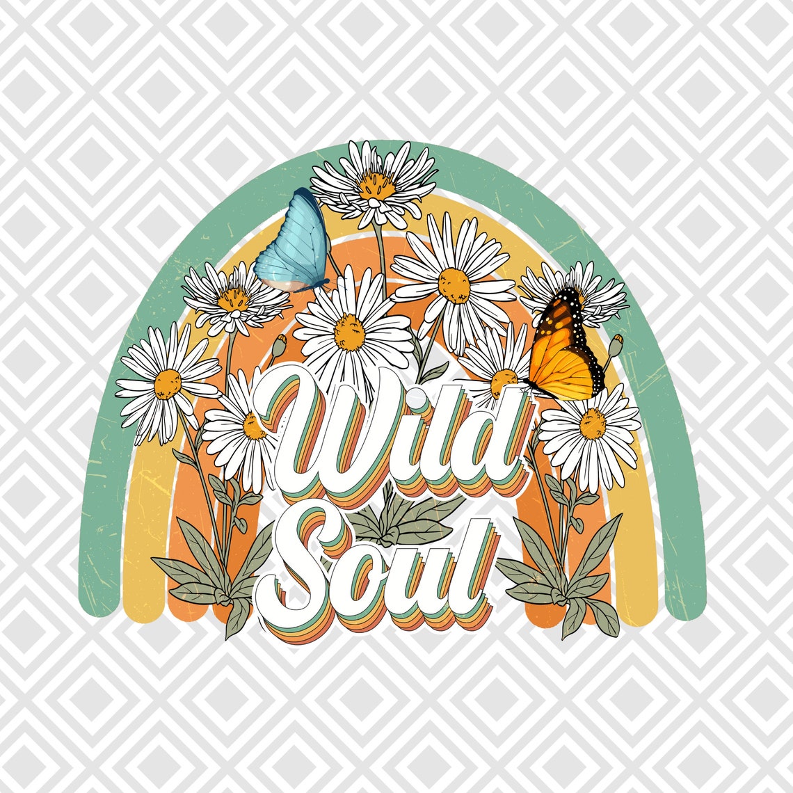 Wild Soul Png Wildflower Rainbow Png Retro Wild Soul - Etsy