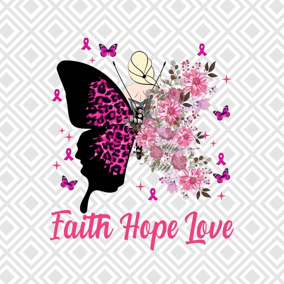 Butterfly Breast Cancer Warrior Png Pink Out Png Faith Hope - Etsy
