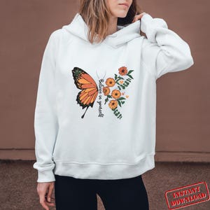 Believe in Yourself Png, Retro Butterfly Png, Inspirational Quotes ...