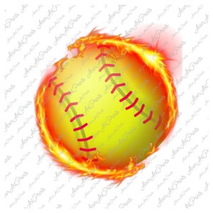 Softball Png, Softball Fireball, Softball Ball in Flames, Flaming ...