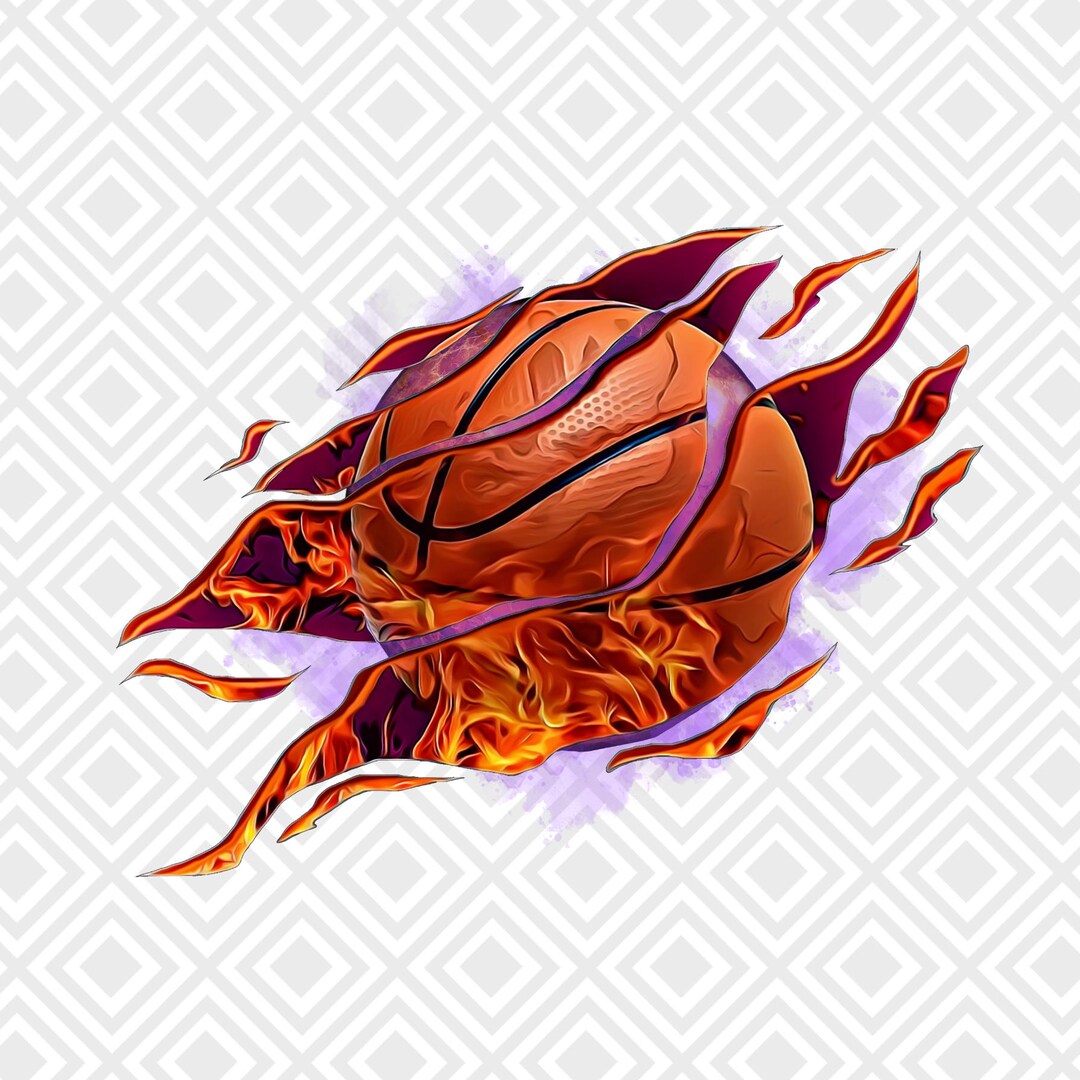 Purple Fireball Basketball PNG: Sublimation Design (digital Download ...
