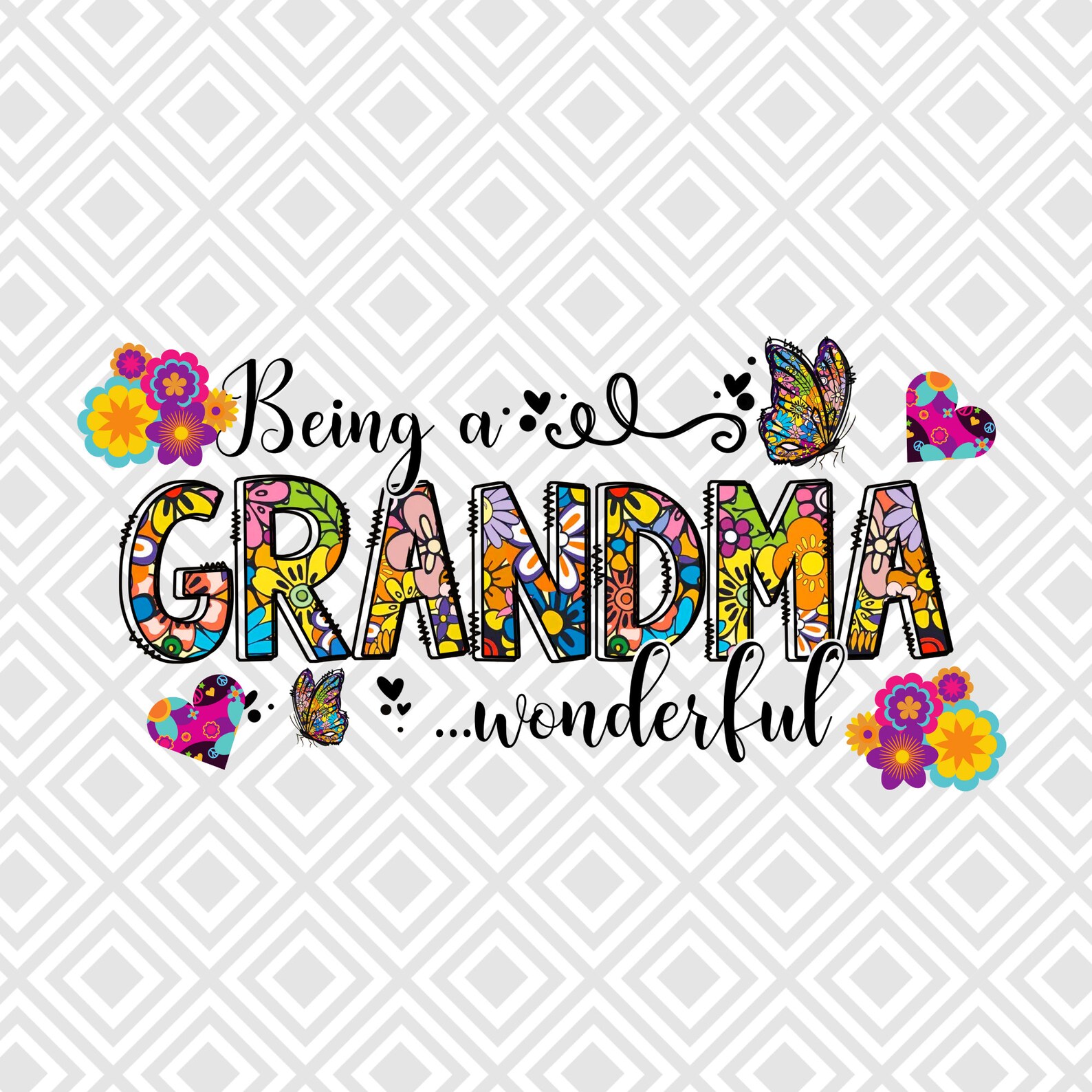 Grandma Png Being a Grandma Wonderful Png Grandparents Day - Etsy