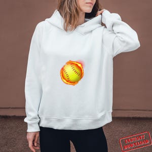 Softball Png, Softball Fireball, Softball Ball in Flames, Flaming ...
