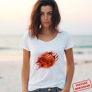 Basketball Png Sublimation Designs, Red Basketball Fireball, Basketball ...