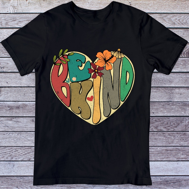 Be Kind Png, Retro Be Kind Heart Png, Retro Heart Png, Retro Shirt ...