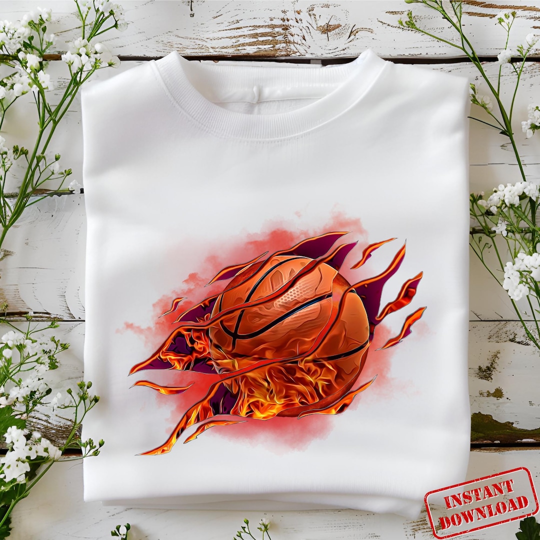 Basketball Png Sublimation Designs, Red Basketball Fireball, Basketball ...