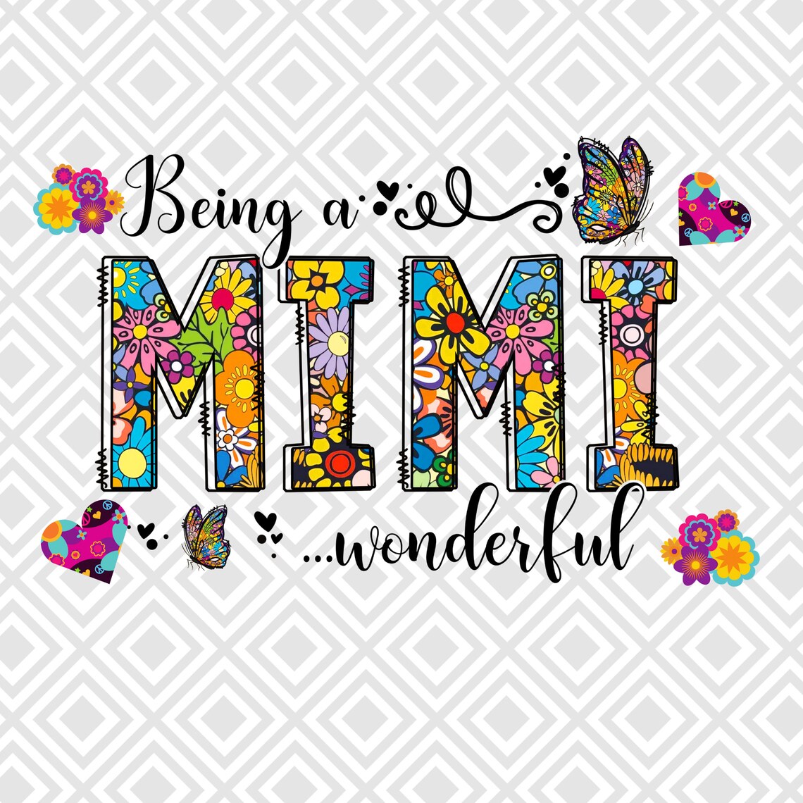 Mimi Png, Happiness is Being a Mimi Png, Mimi Tshirt Design Png ...