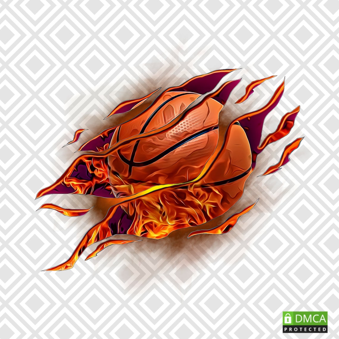 Basketball Png Basketball Fireball Basketball Ball in - Etsy