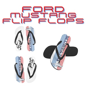 FORD Mustang *RARE* Women & Men Beach Sandals Flip Flops, Mustang ...