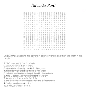 ADVERBS Grammar Middle School 6th Grade, 7th Grade, 8th Grade, Parts of ...