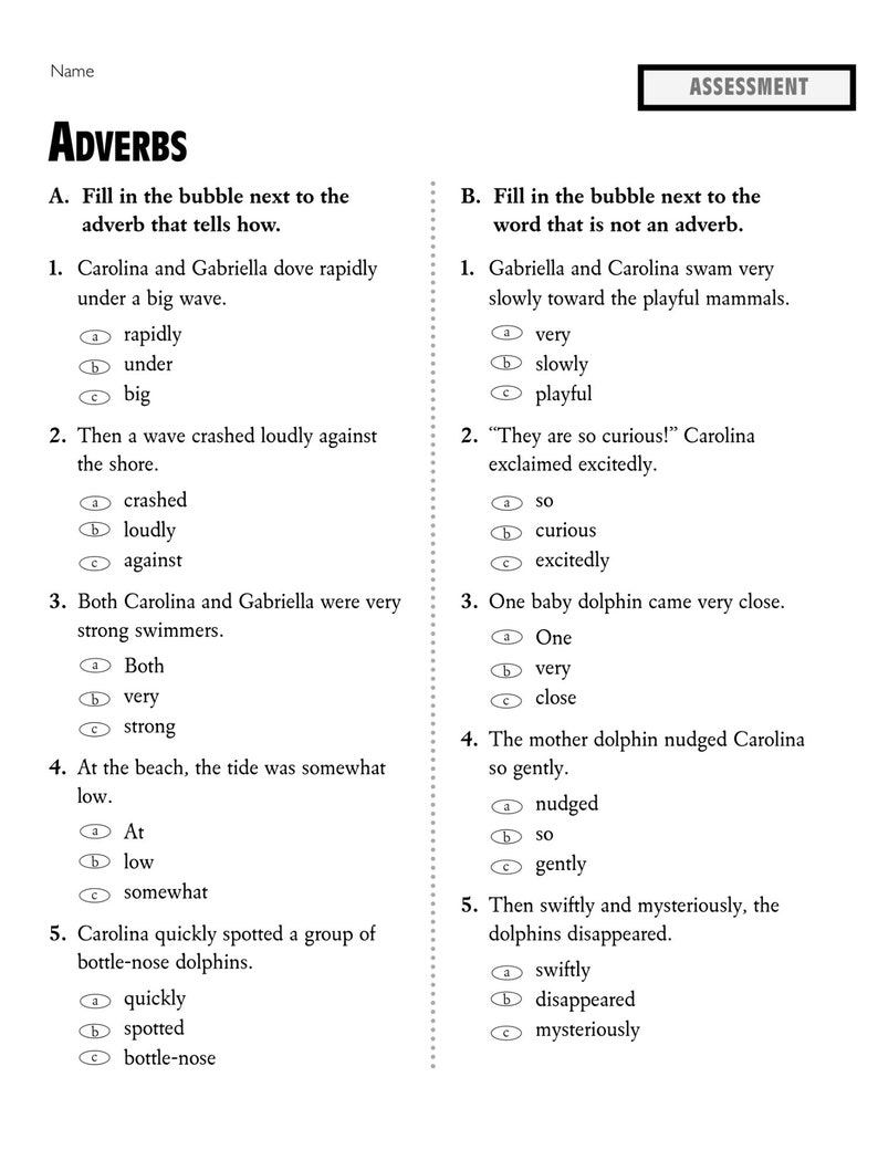 ADVERBS 6th Grade English Worksheets 5th Grade Grammar - Etsy