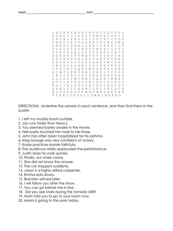 5th Grade Worksheets Grammar