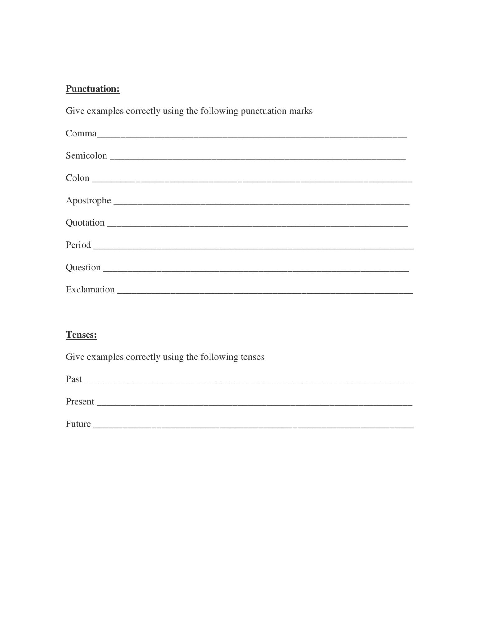 5th, 6th, 7th 8th, Grade Pretest Grammar Assessment, Knowledge Test ...