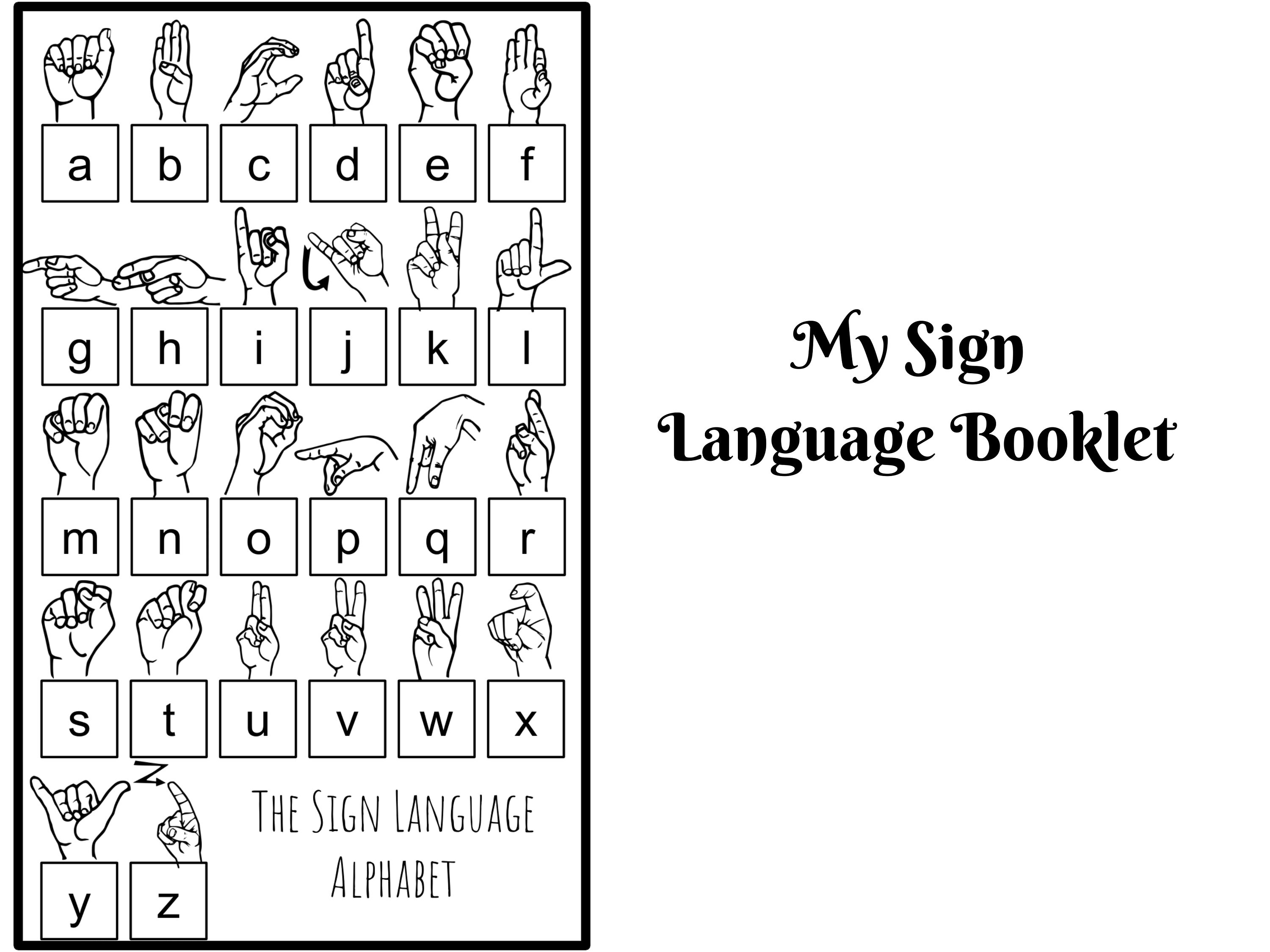 ASL Booklet, Sign Language, Learn ASL, Homeschool Printable Booklet ...