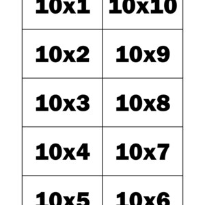 Multiplication Flashcards, 1 Through 12 Times Tables, 3rd Grade Flash ...