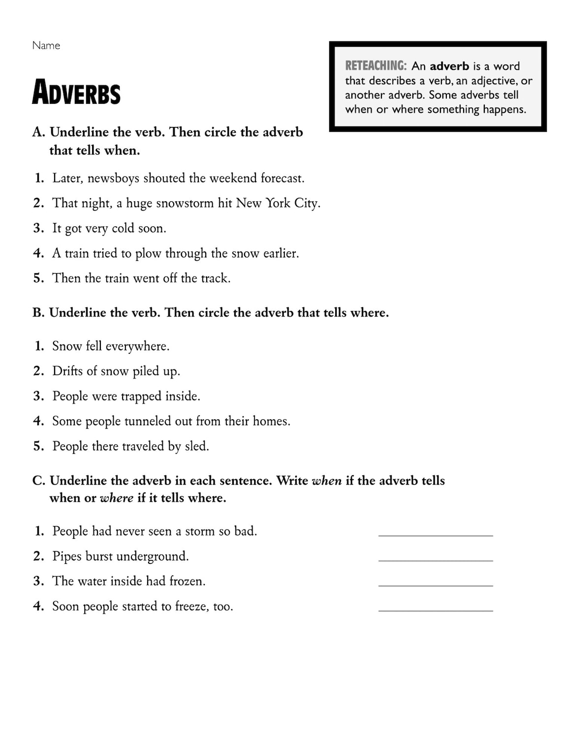 ADVERBS, 6th Grade English Worksheets, 5th Grade Grammar Worksheets ...