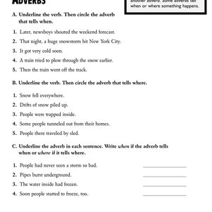 ADVERBS, 6th Grade English Worksheets, 5th Grade Grammar Worksheets ...