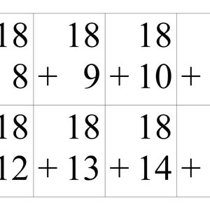Flashcards Math Addition 0-20, up to 20 Adding Flashcards, Counting ...