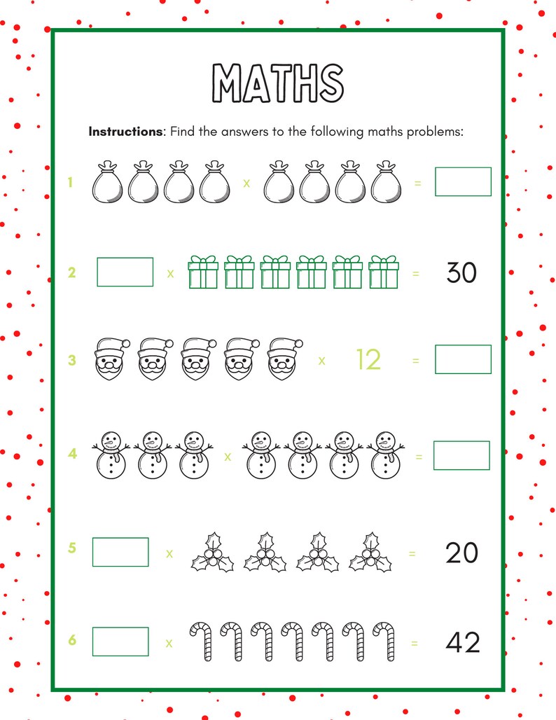 1st Grade, 2nd Grade Christmas Activity Booklet Printable, Word Search ...