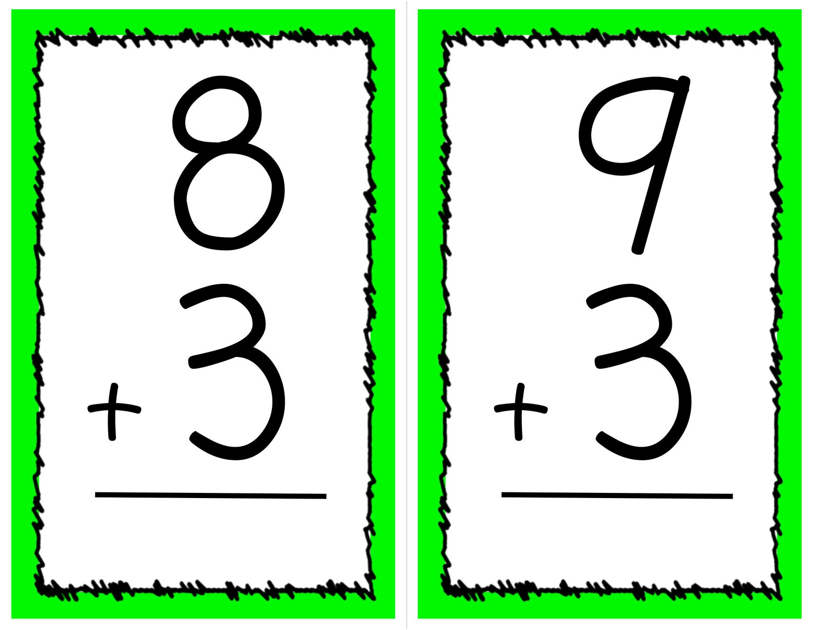 Tarjetas didácticas de suma y resta, tarjetas didácticas elementales ...