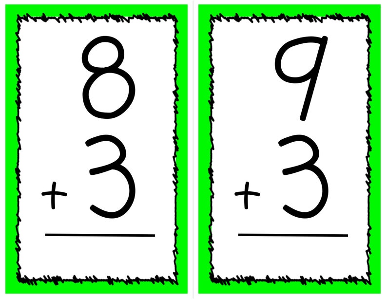 Tarjetas didácticas de suma y resta, tarjetas didácticas elementales ...