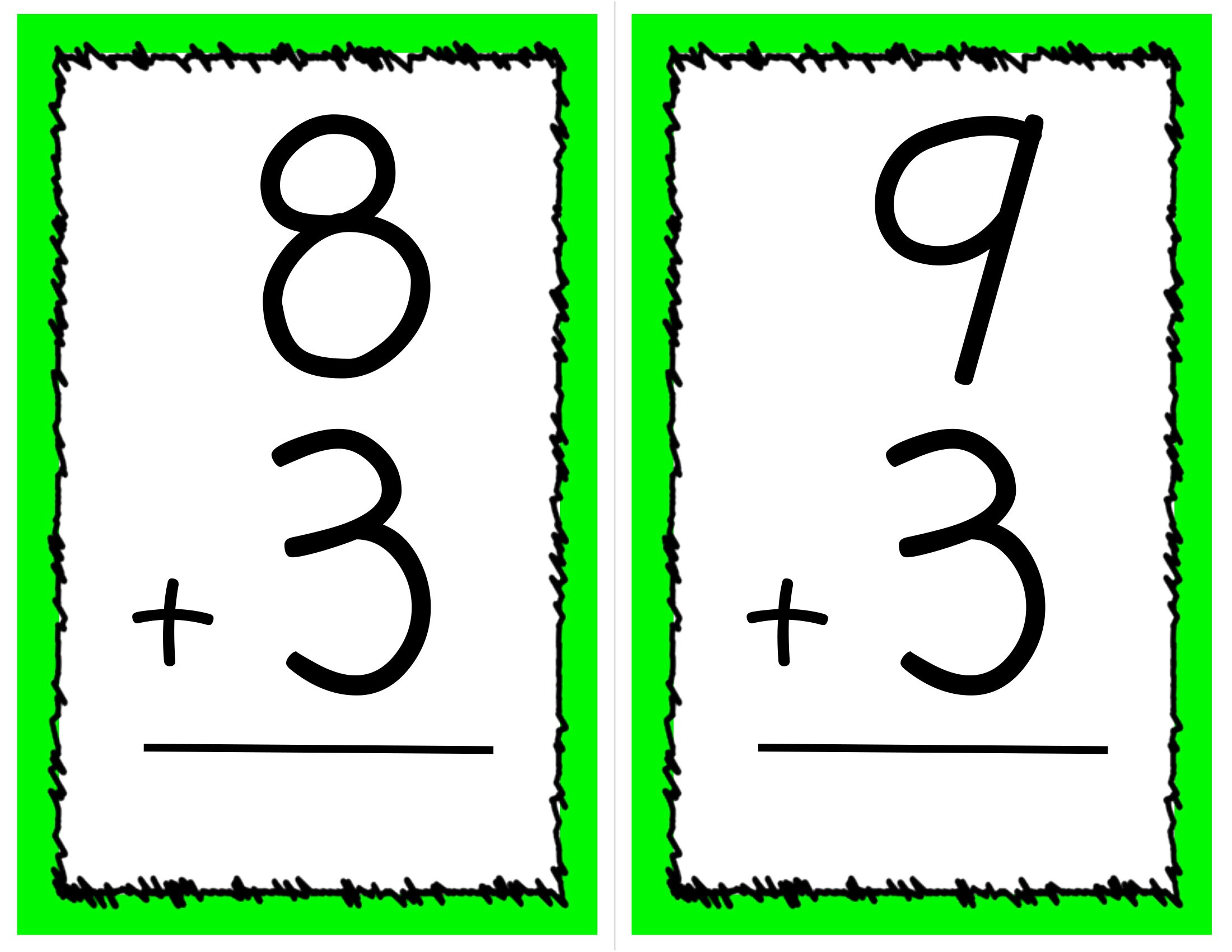 Tarjetas didácticas de suma y resta, tarjetas didácticas elementales ...
