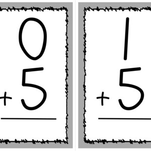 Tarjetas didácticas de suma y resta, tarjetas didácticas elementales ...