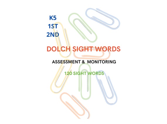 K5-2ND DOLCH SIGHT WORDS W/ Scoring and Monitoring K5 - Etsy