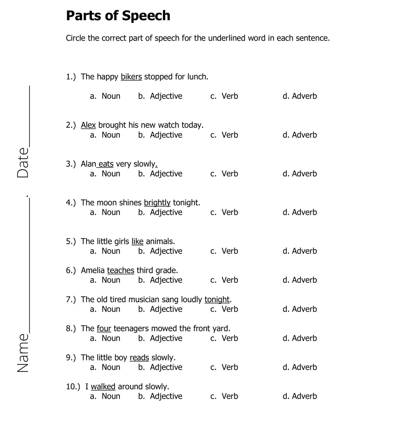 4th Grade Grammar, 5th Grade Parts of Speech, English Grammar ...