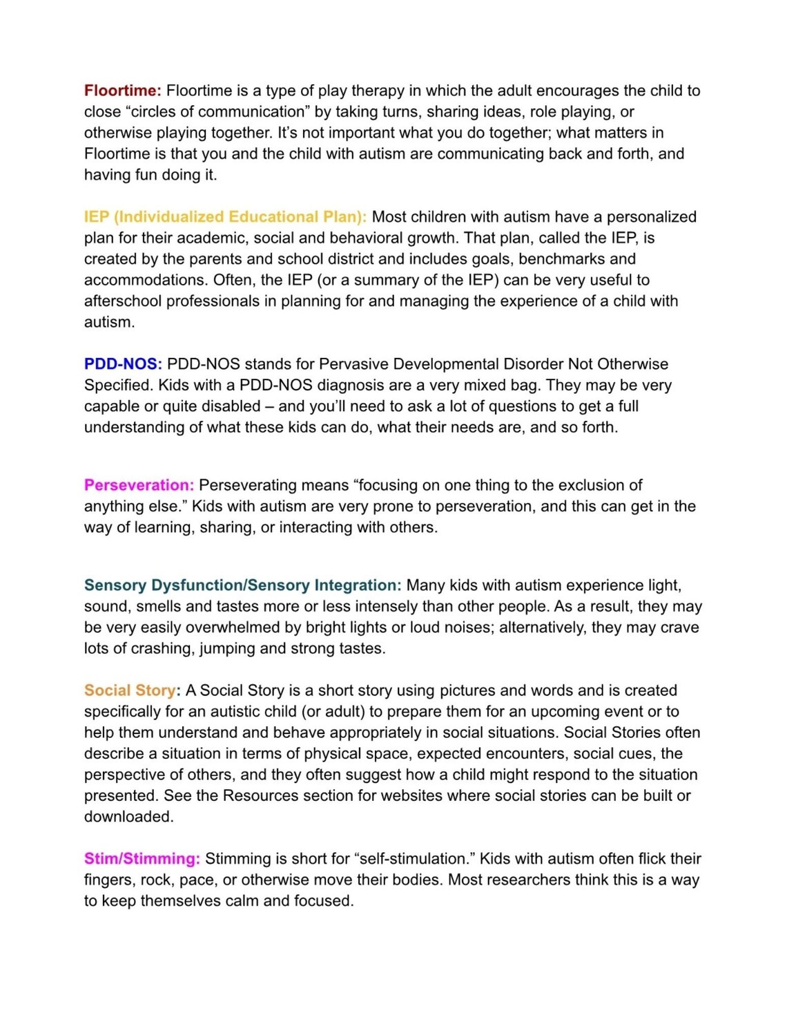 Autism Printable Digital Download Educators Parent Babysitters ...