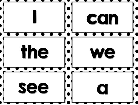 Kindergarten Flash Cards Sight Words K5 Dolch Sight Words - Etsy