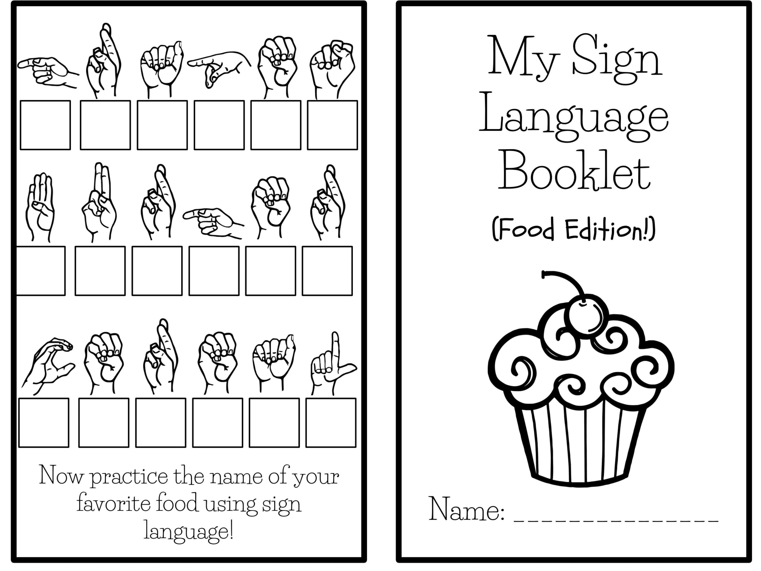 ASL Booklet, Sign Language, Learn ASL, Homeschool Printable Booklet ...