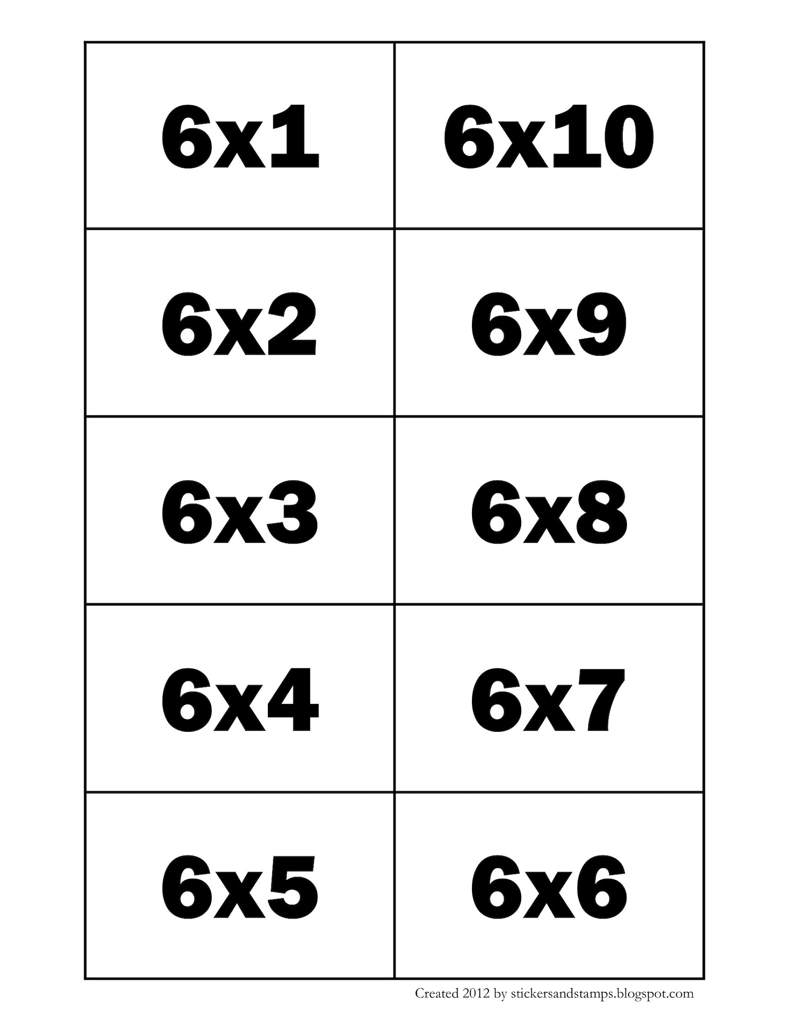 Multiplication Flashcards, 1 Through 12 Times Tables, 3rd Grade Flash ...