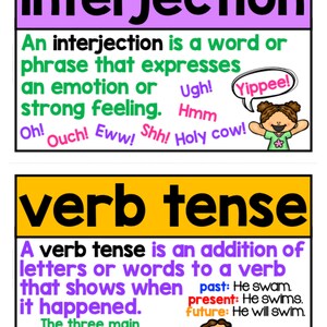 PARTS of SPEECH Flashcards, 2nd Grade 5th Grade Grammar Worksheets ...