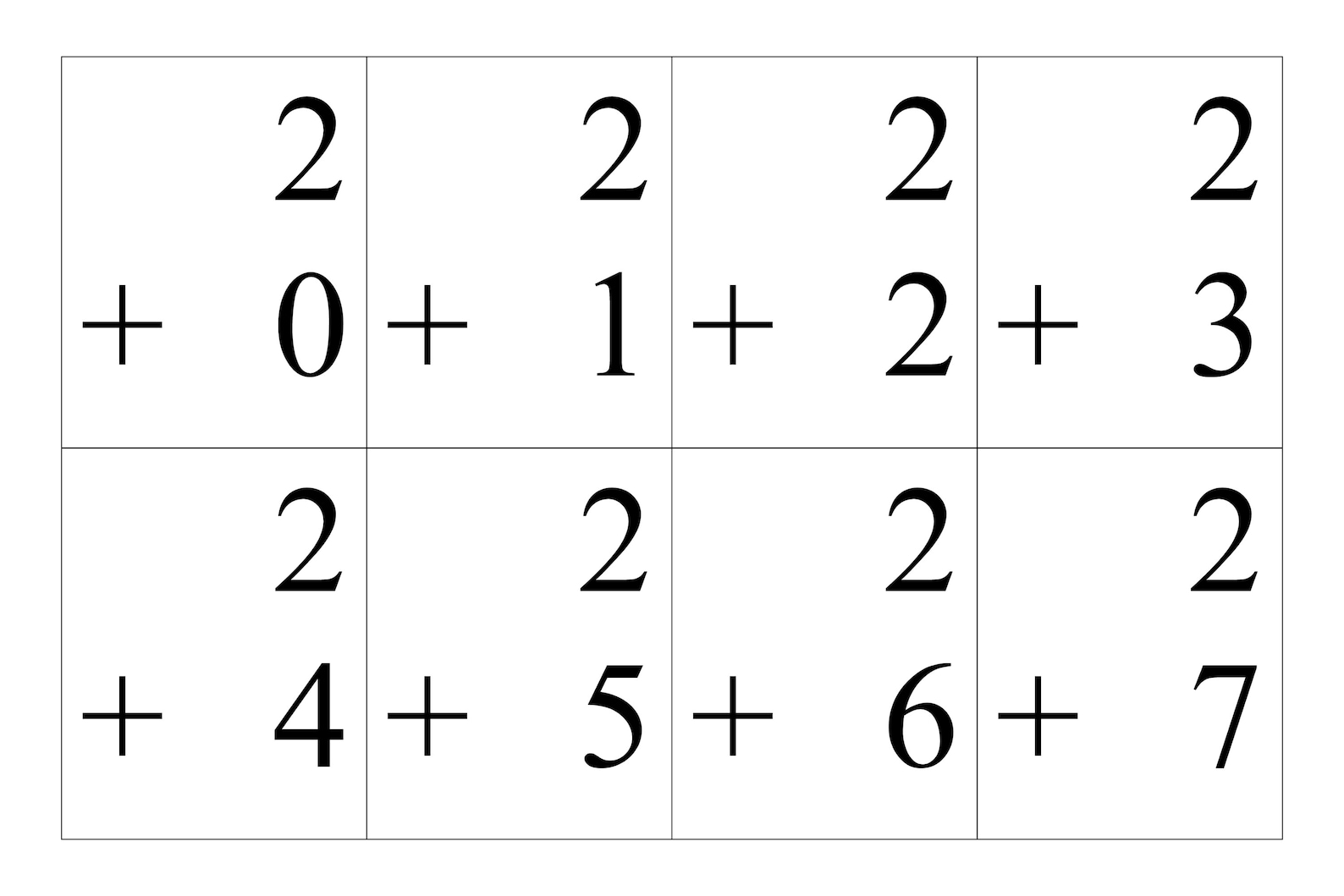 Flashcards Math Addition 0-20, up to 20 Adding Flashcards, Counting ...