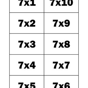 Multiplication Flashcards, 1 Through 12 Times Tables, 3rd Grade Flash ...