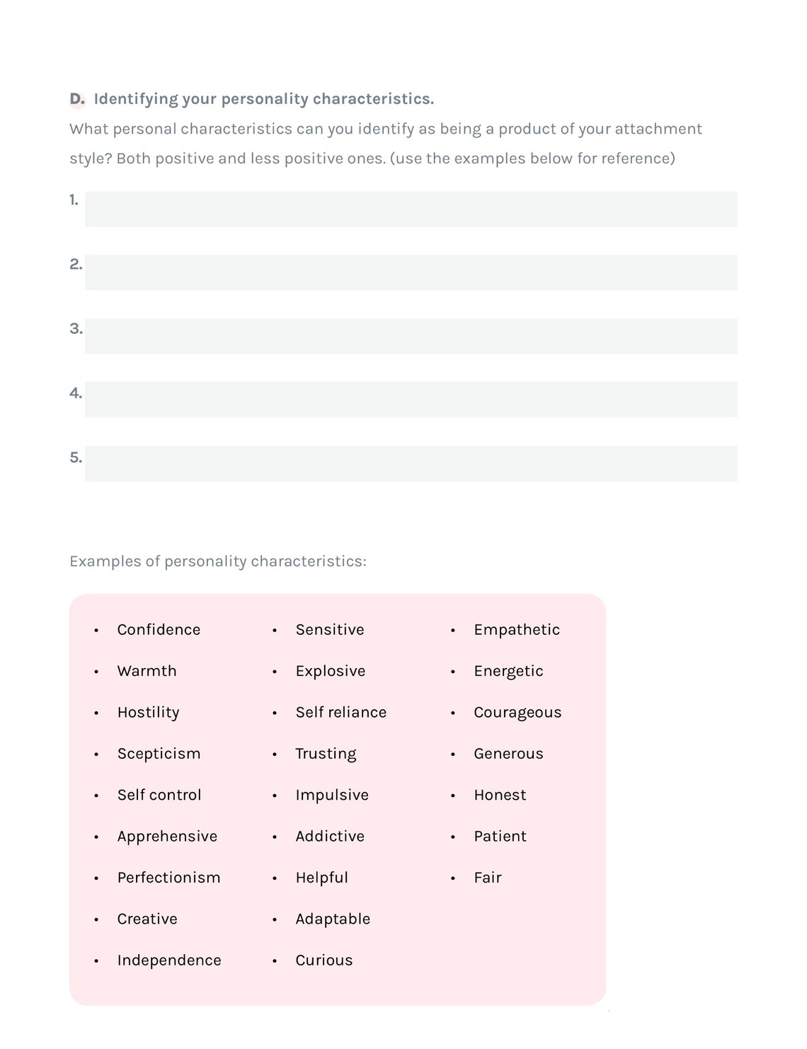 Disorganized Attachment Workbook 50pgs, Fearful, Avoiding, Self Help ...
