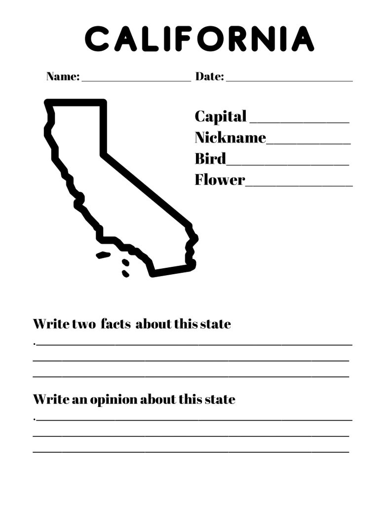 Geography, 3rd, 4th, 5th Grade US States and Capitals With Project ...