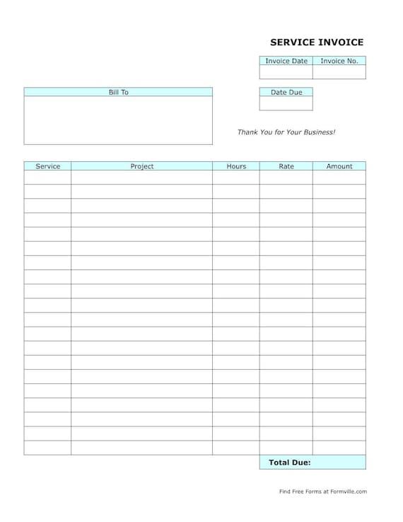 Simple Invoice Business Inventory Printable Digital Download - Etsy