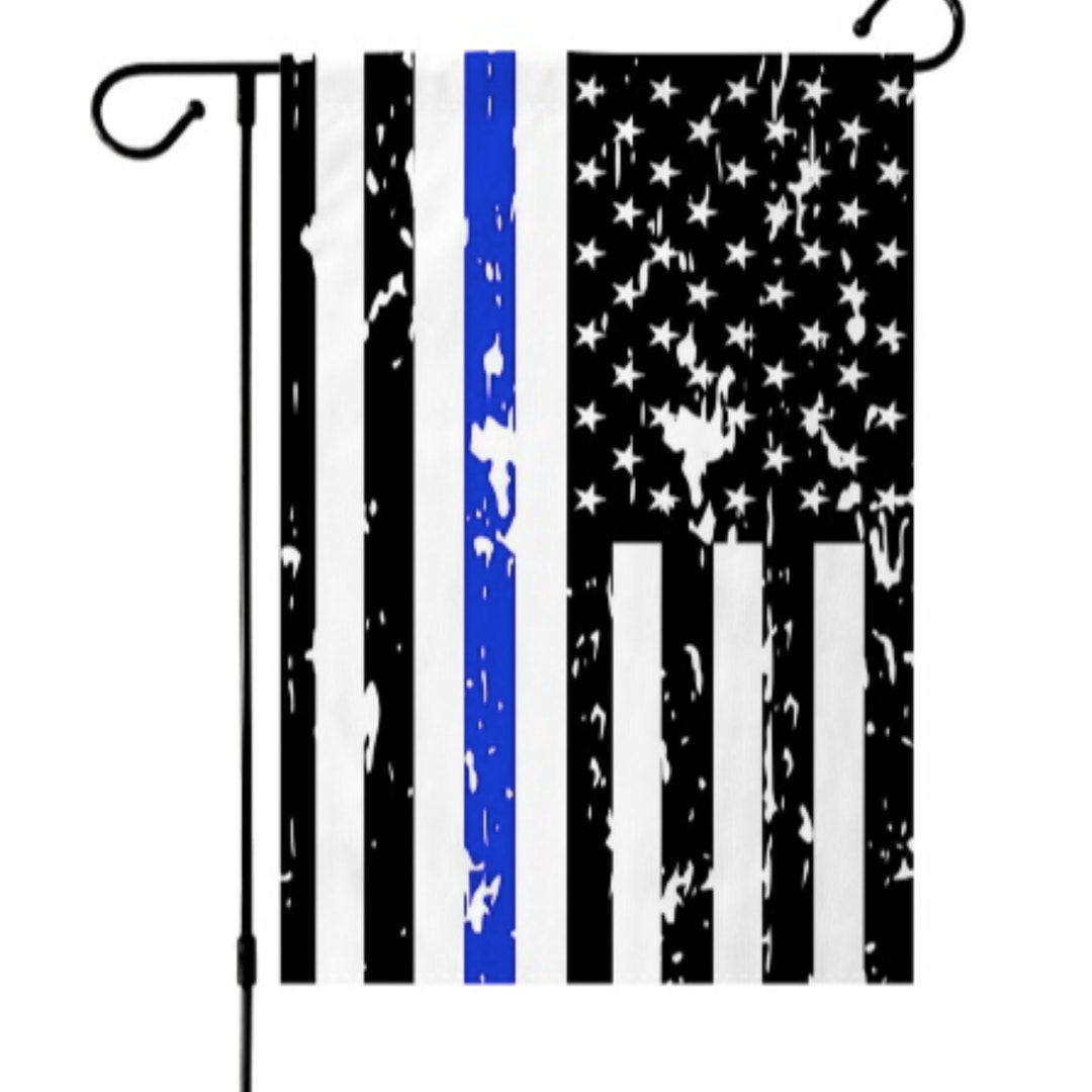 Police Officer Garden Flag, Back the Blue Law Enforcement and Cop Gifts ...