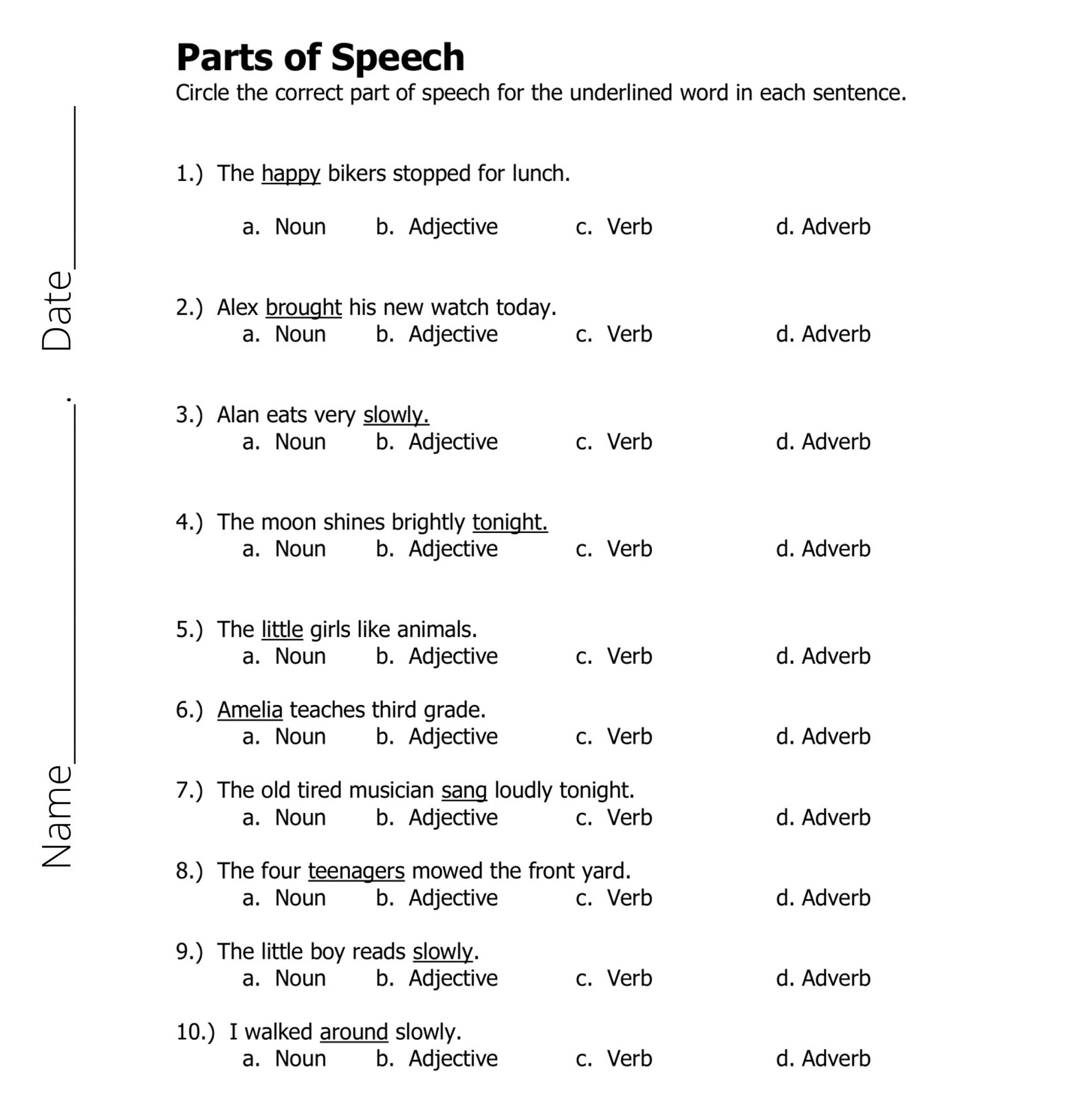 4th Grade Grammar, 5th Grade Parts of Speech, English Grammar ...