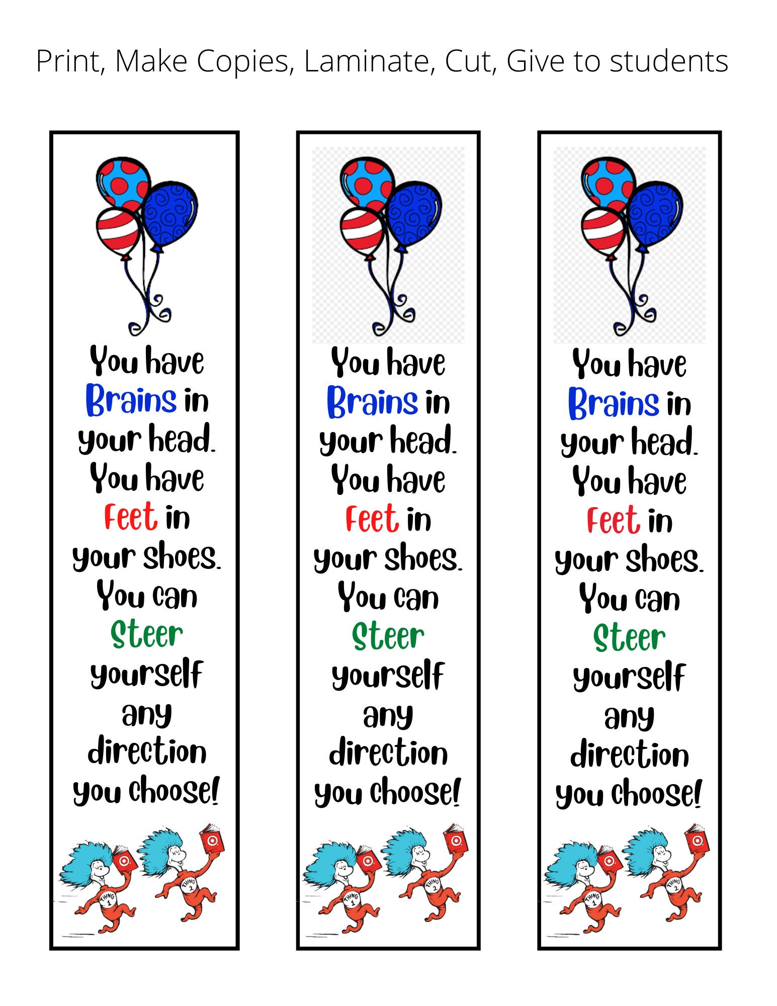 Dr. Seuss READING LOG & BOOKMARK Set, Reading Curriculum, K5-5th Grade ...